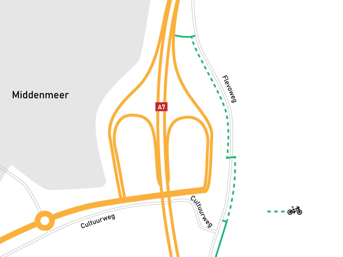 New cycling path is now complete along the Flevoweg near Middenmeer ...